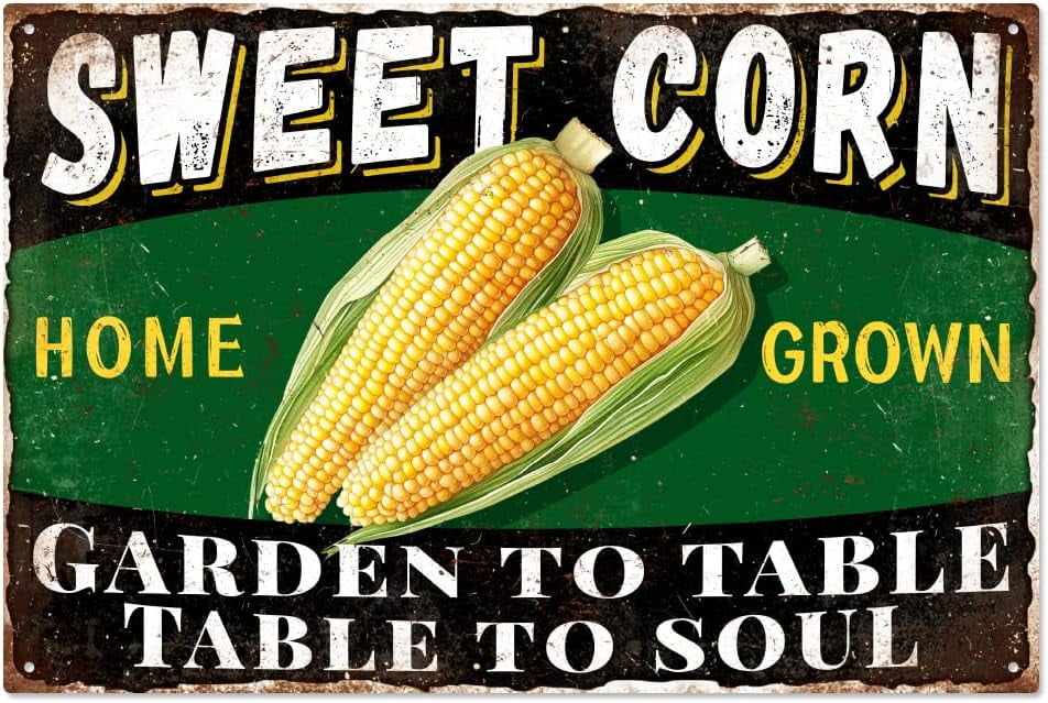 Sweet Corn Tin Sign Vintage Corn Metal Tin Sign Wall Decorative Funny ...