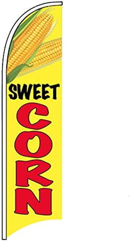 Sweet Corn - Windless Swooper Flag Banner Sign 2.5x11.5 ft Tall (Flag ...