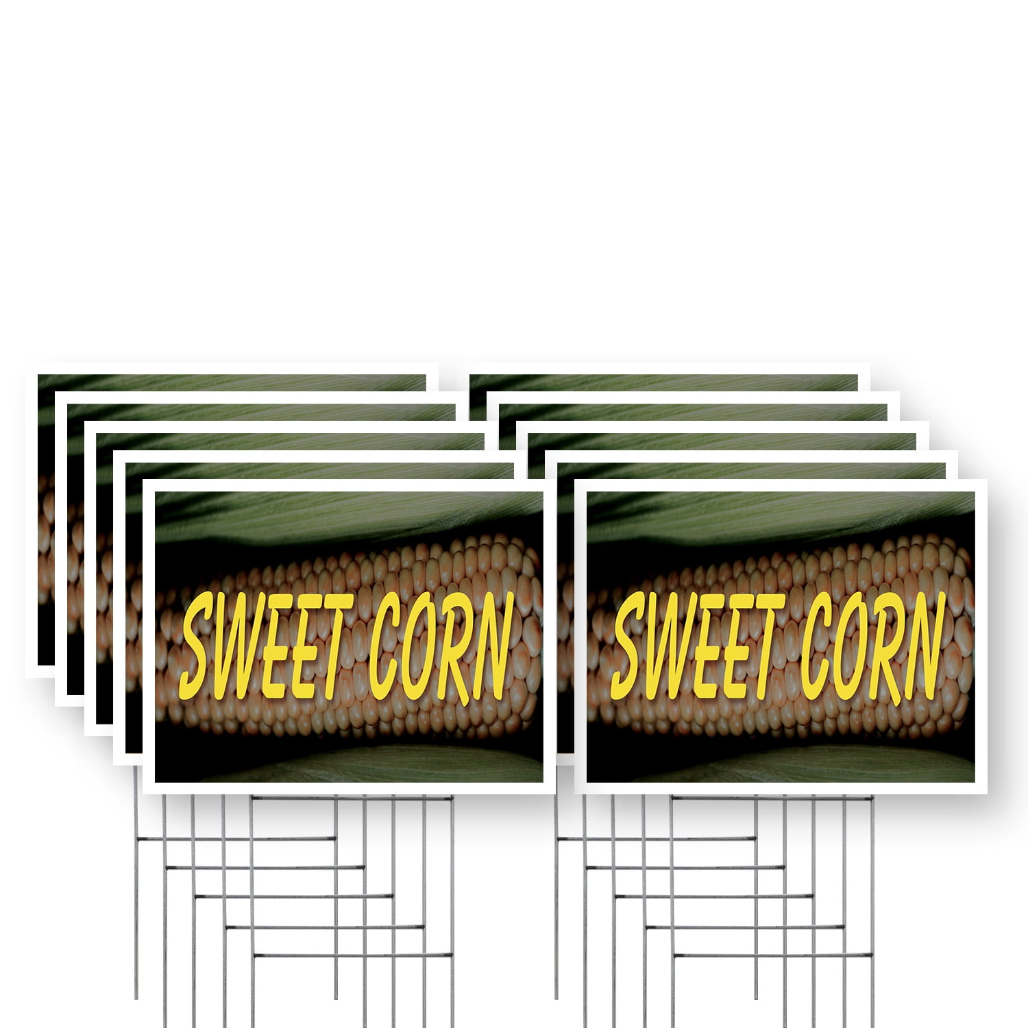 Sweet Corn Yard Sign 10 Pack of 12 Inch x 16 Inch Double Sided ...