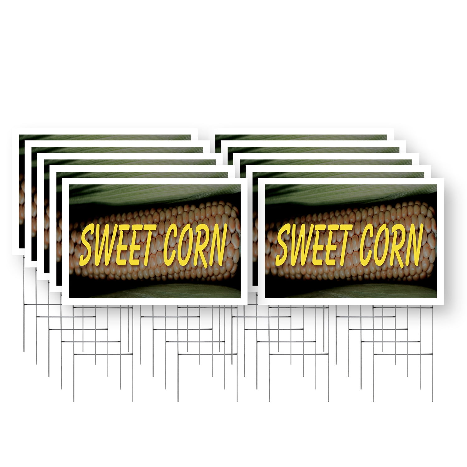 Sweet Corn Yard Sign 10 Pack of 24 Inch x 36 Inch Single Sided ...