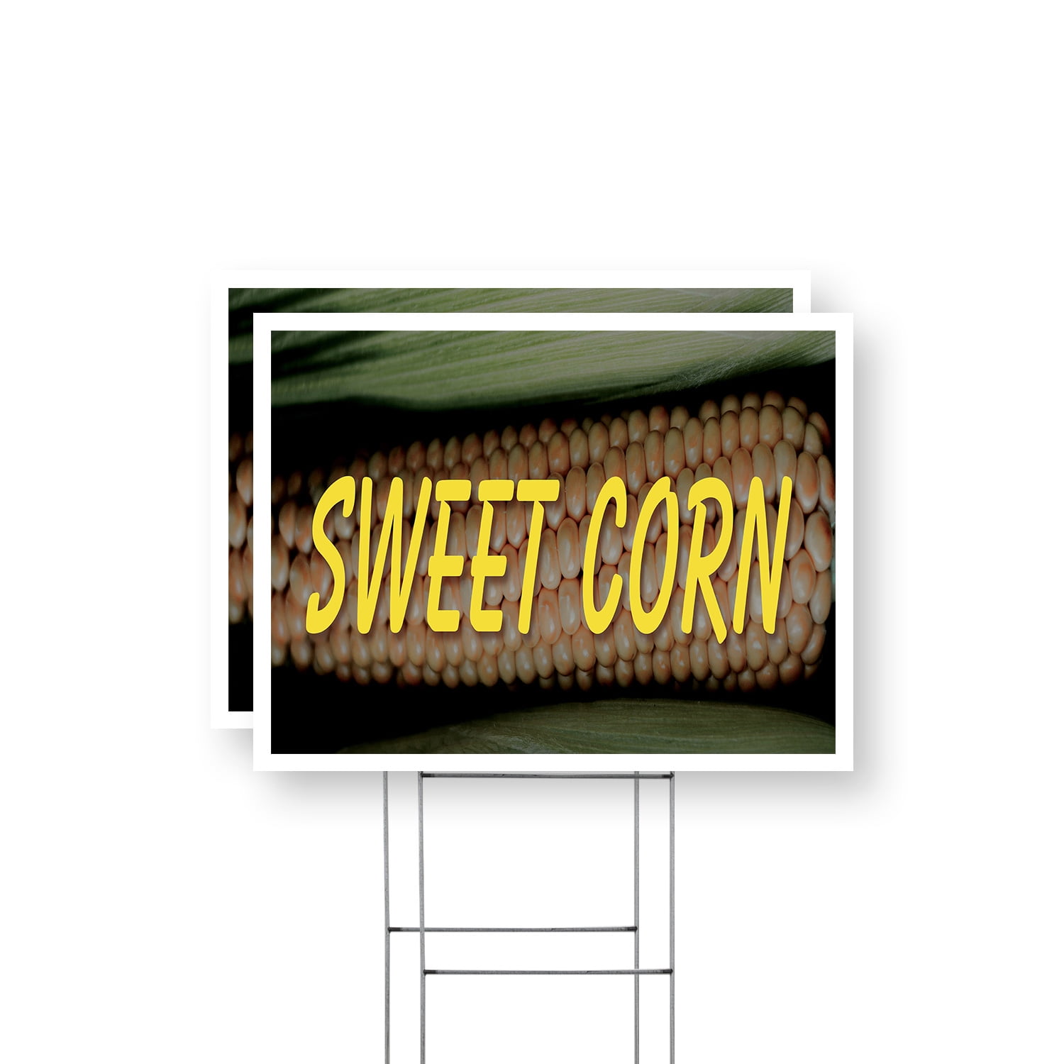 Sweet Corn Yard Sign 2 Pack of 12 Inch x 16 Inch Double Sided ...