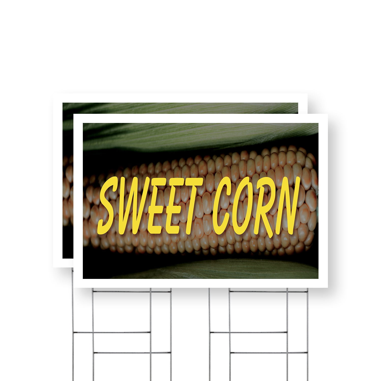 Sweet Corn Yard Sign 2 Pack of 24 Inch x 36 Inch Double Sided ...