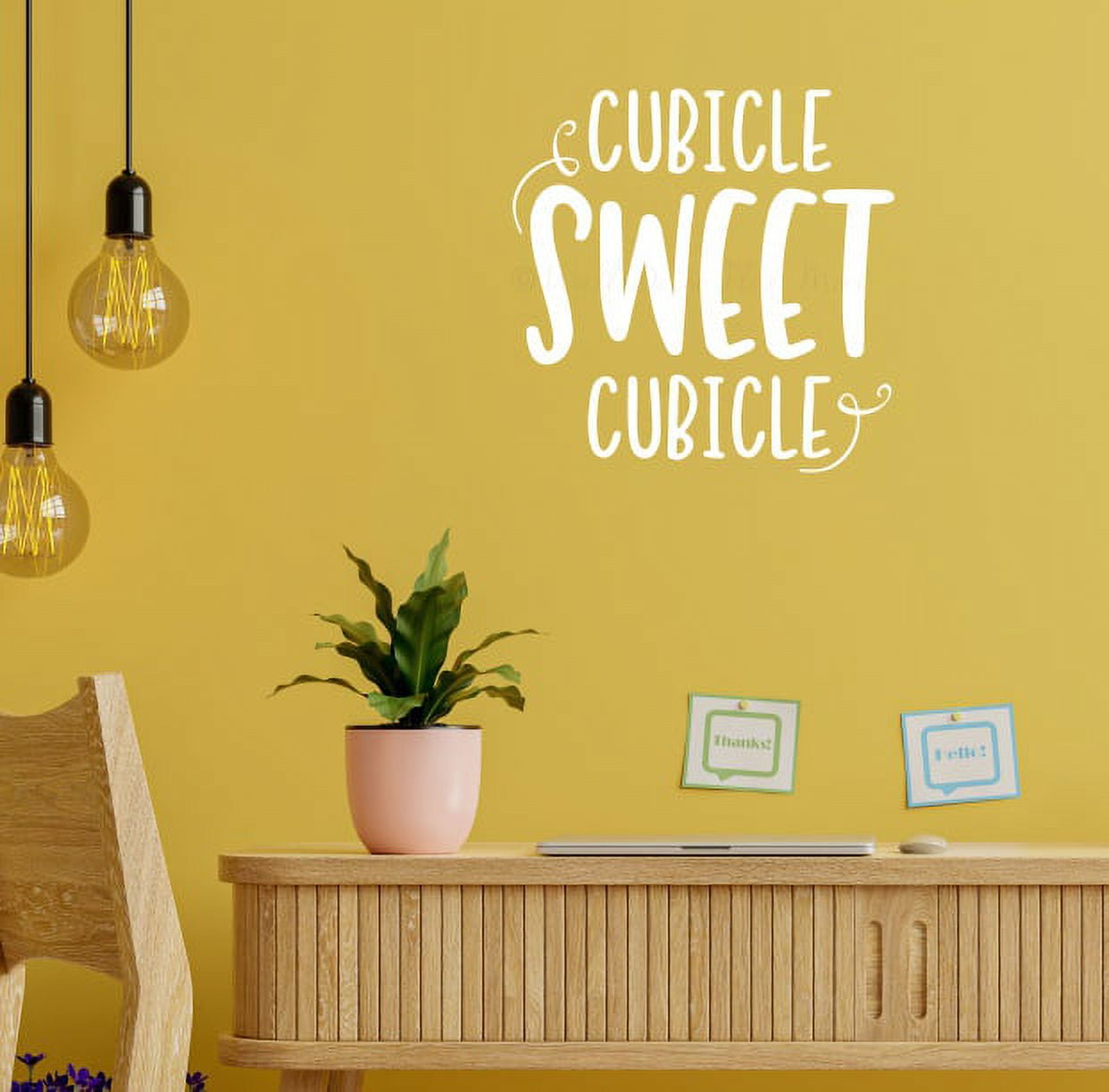 Sweet Cubicle Office Wall Art Decal Words Sticker Vinyl Lettering Curly ...