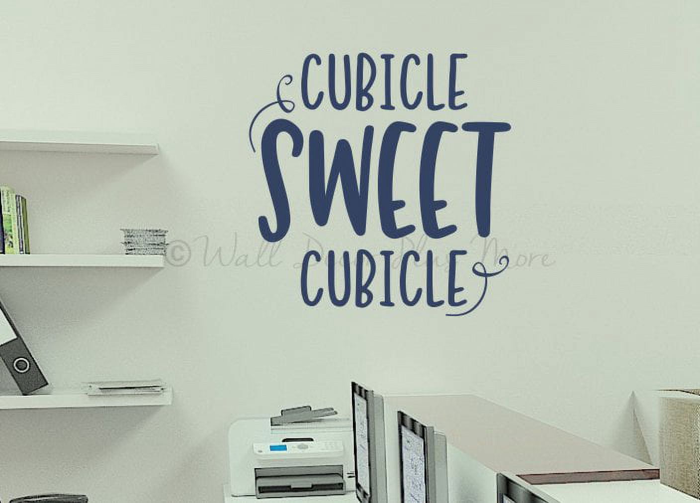 Sweet Cubicle Office Wall Art Decal Words Sticker Vinyl Lettering Curly ...