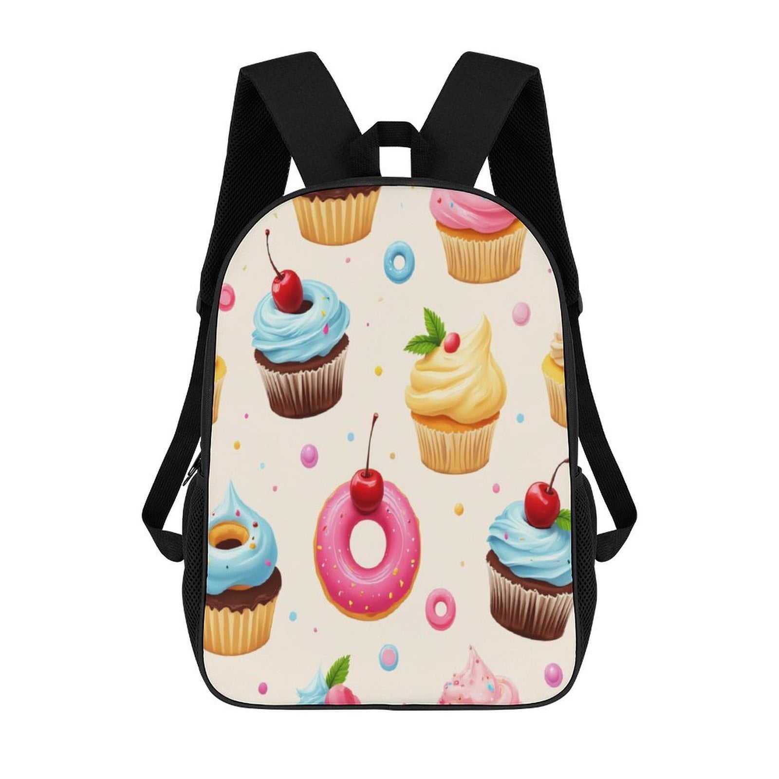 Sweet Cupcakes & Donuts Pattern 3D Print 17in adolescent Backpack ...