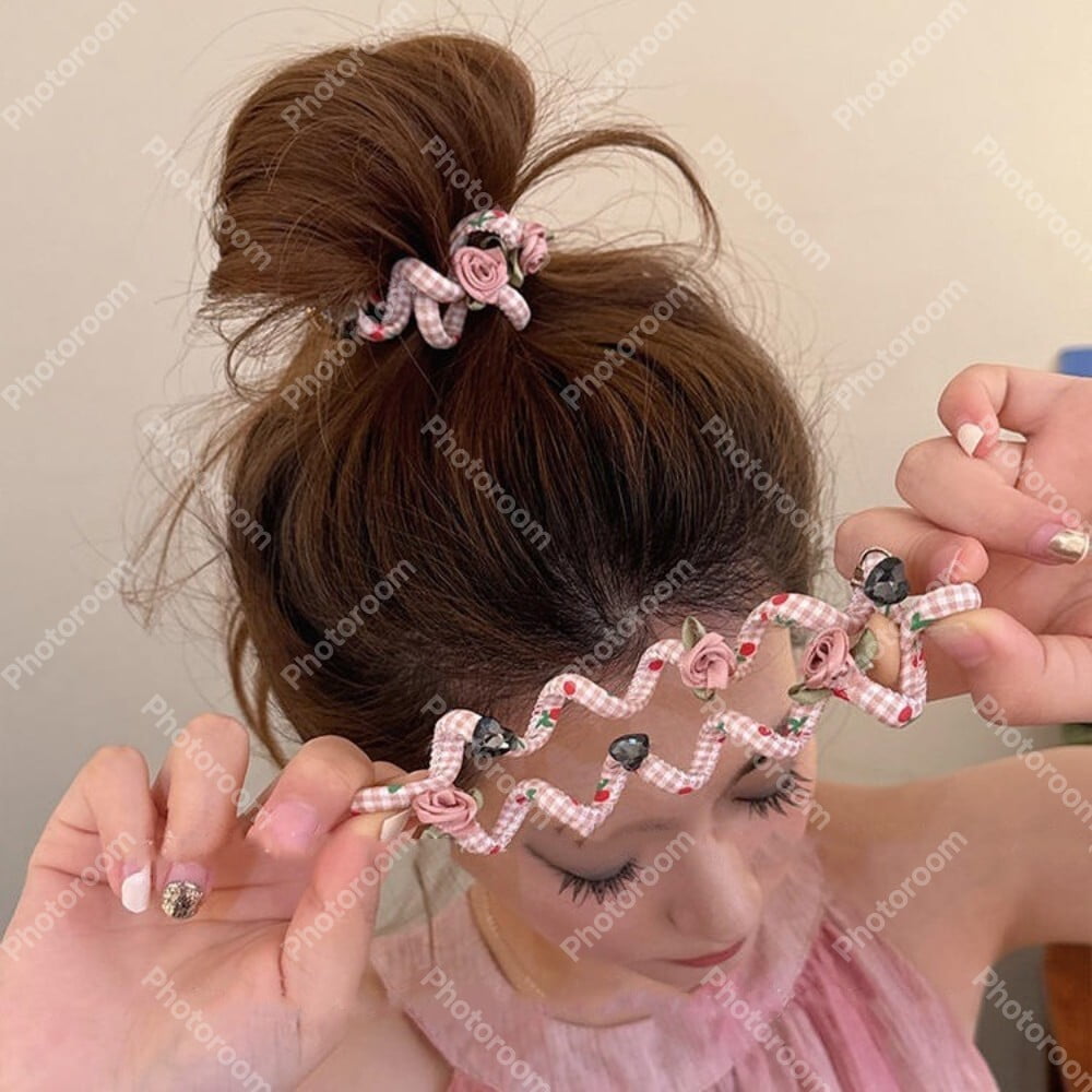 Sweet Cute Telephone Wire Hair Band High End Spring Summer Ball Head ...