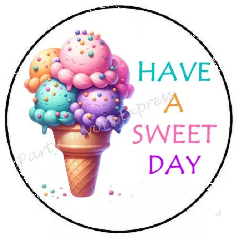 Have A Sweet Day Ice Cream Cone Sticker Party Favors Sticker Envelope ...
