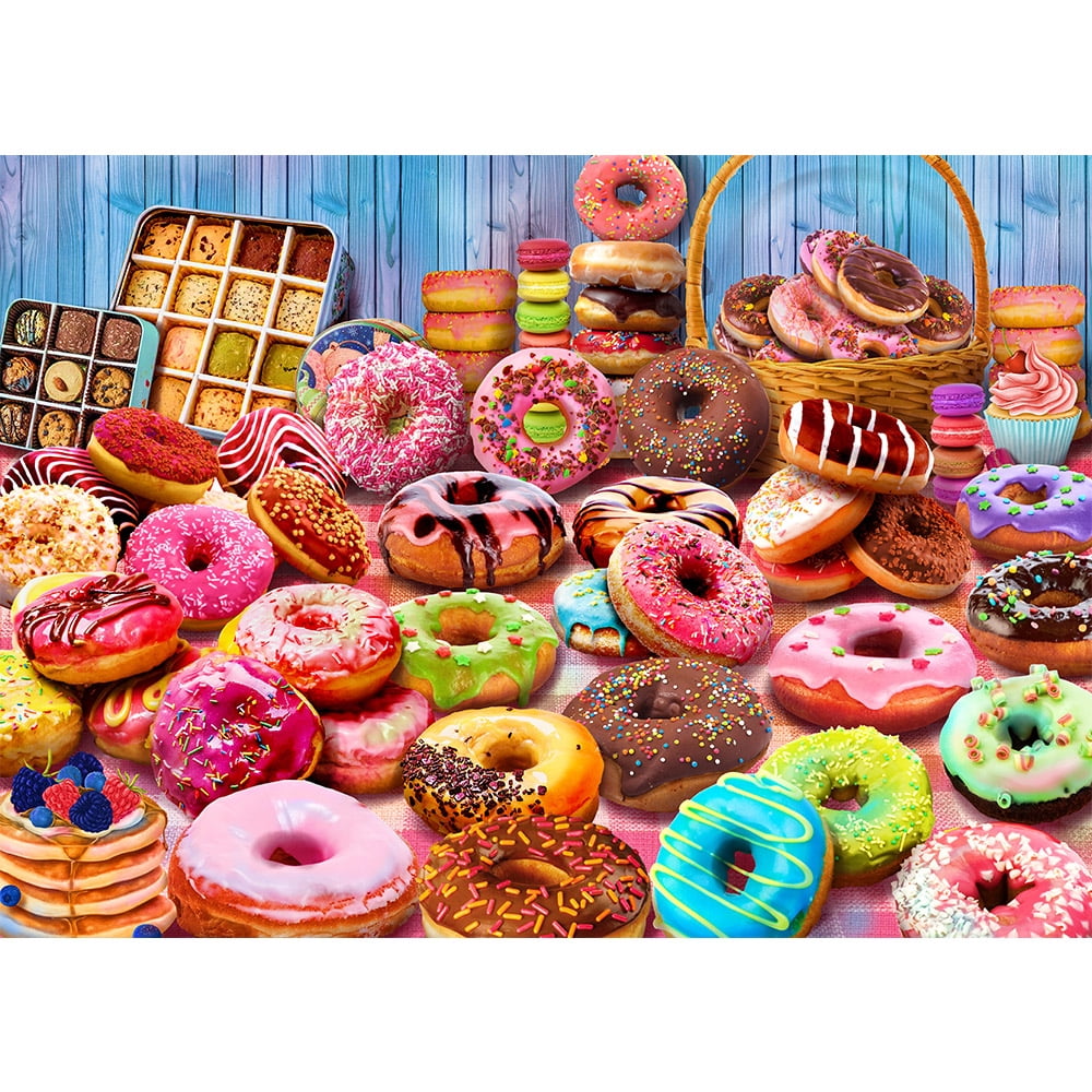 Sweet Donut Paradise Jigsaw Puzzle for Adults - 1000 Pieces Challenging ...