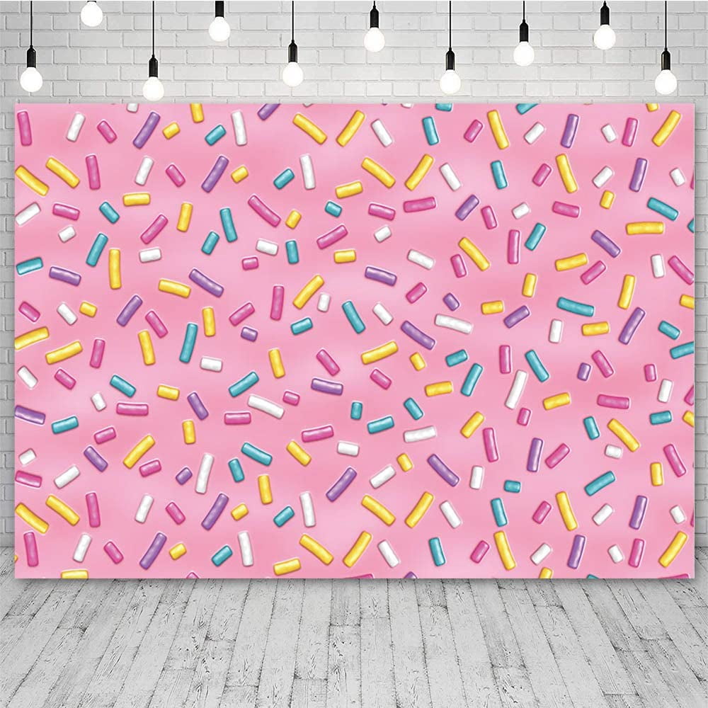 Sweet Donut Theme Birthday Party Backdrop Pink Girl Baby Shower ...