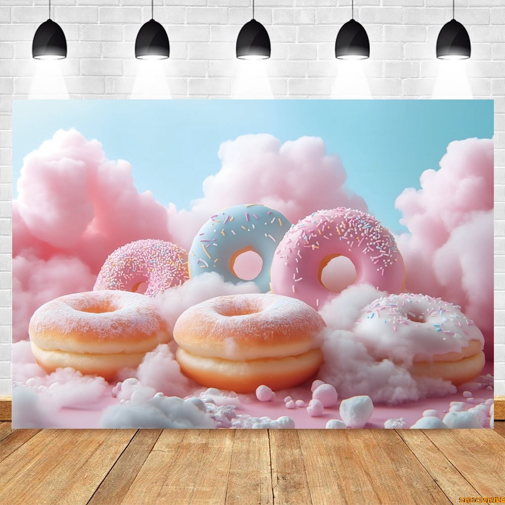Sweet Donuts Backdrop Baby Shower Kids Birthday Party Newborn Cake ...
