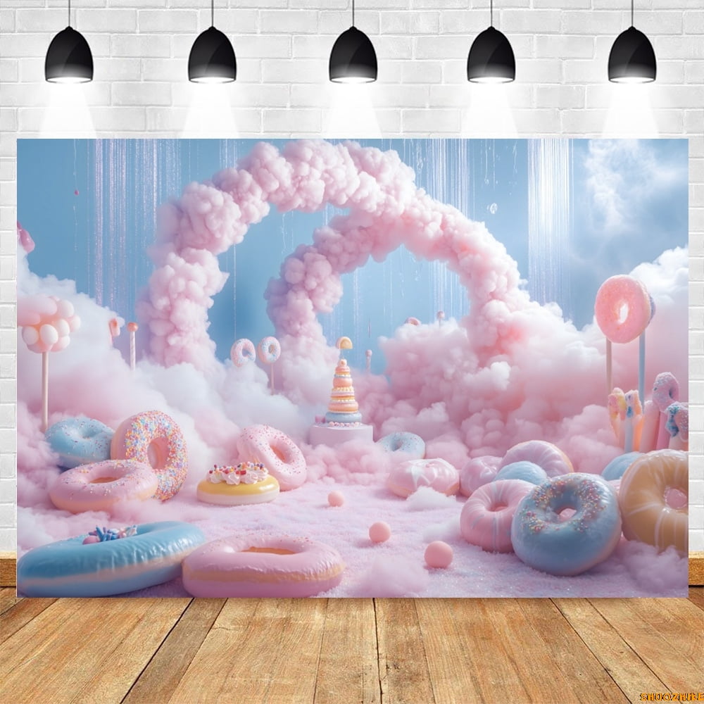 Sweet Donuts Backdrop Baby Shower Kids Birthday Party Newborn Cake ...