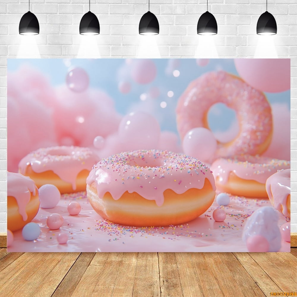 Sweet Donuts Backdrop Baby Shower Kids Birthday Party Newborn Cake ...