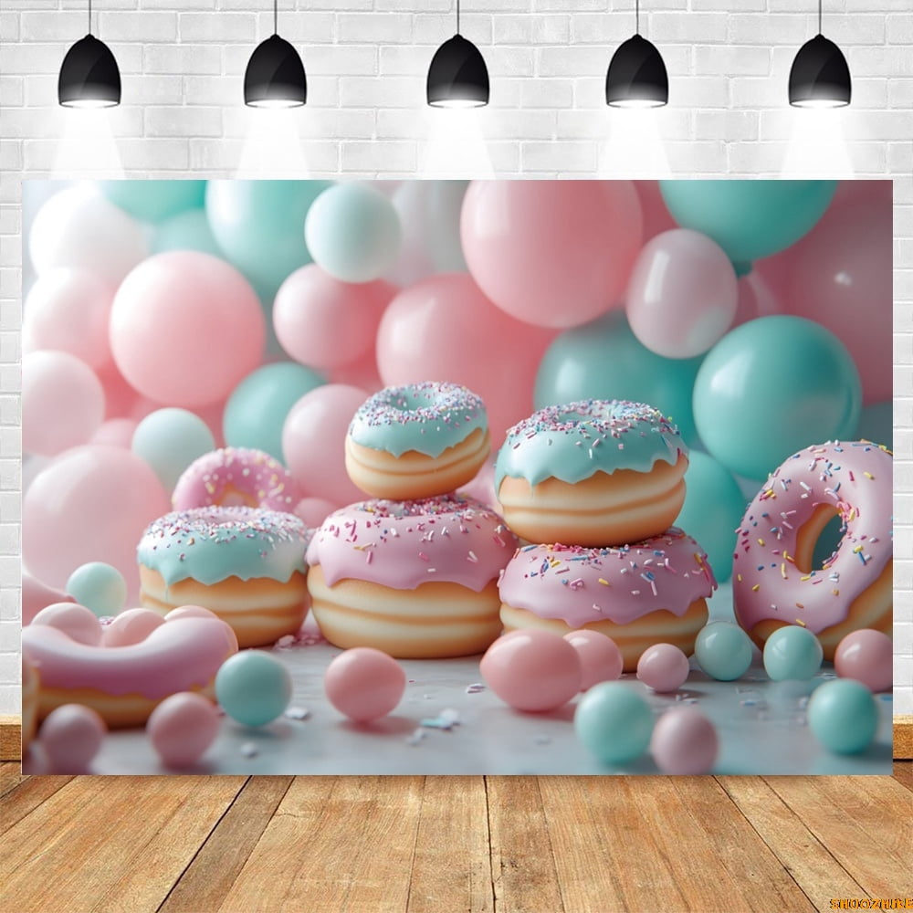 Sweet Donuts Backdrop Baby Shower Kids Birthday Party Newborn Cake ...