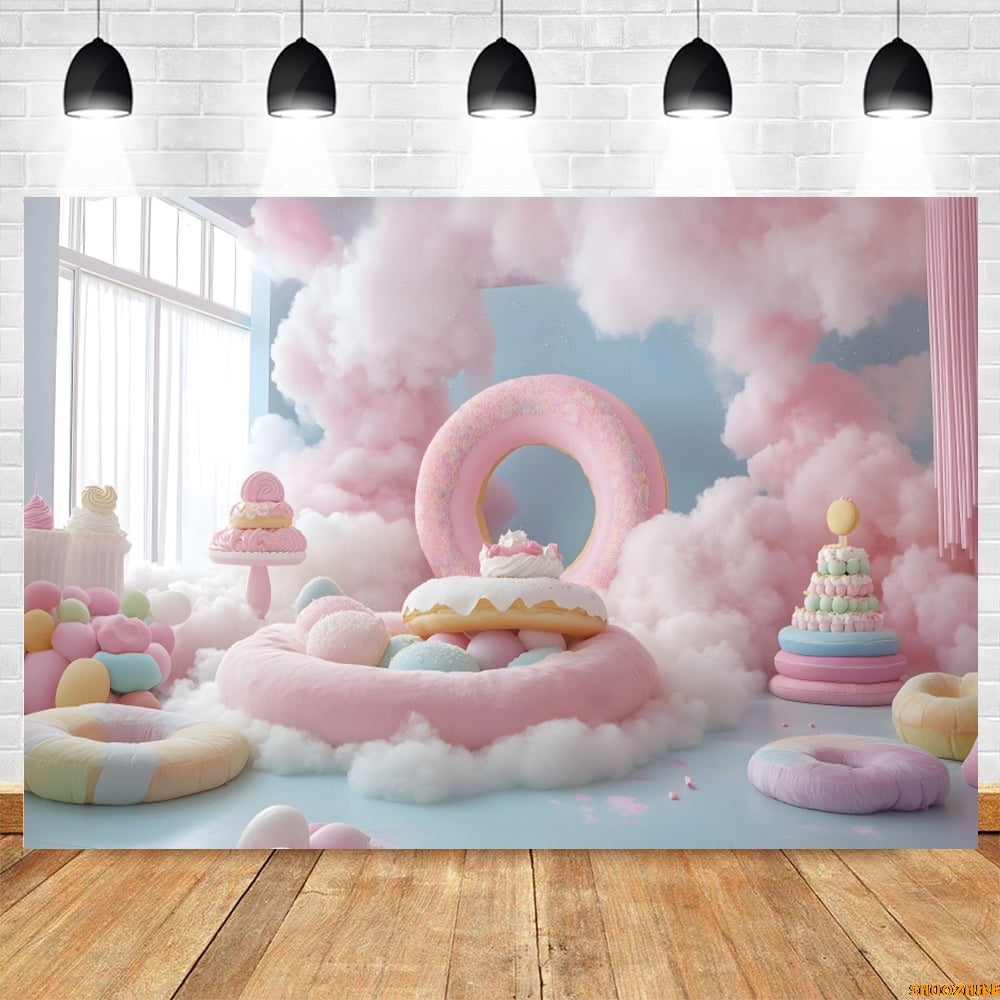 Sweet Donuts Backdrop Baby Shower Kids Birthday Party Newborn Cake ...