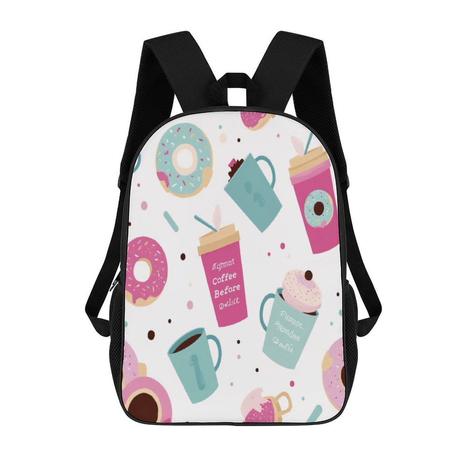 Sweet Donuts & Coffee Delight 3D Print 17in adolescent Backpack ...