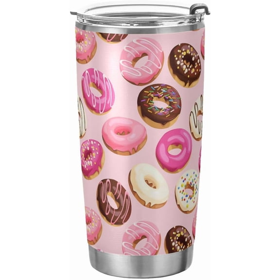 20 oz Stainless Steel Insulated Tumbler - Elegant Pink Roses & Floral ...