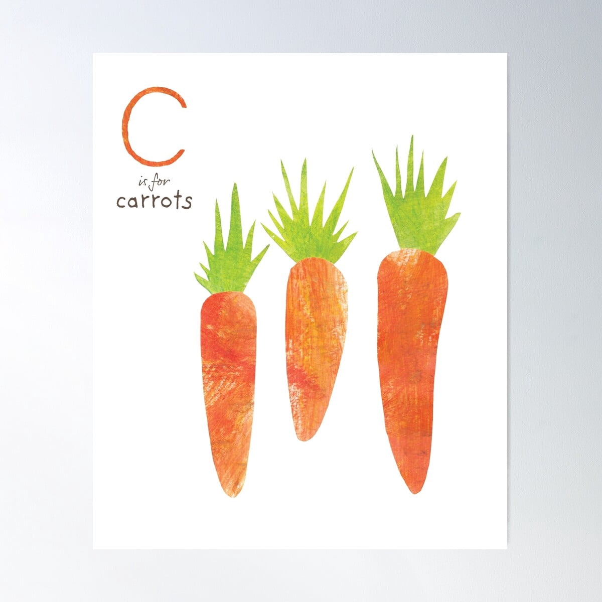 C Is For Carrots, Eat The Alphabet Poster Wall Art, Modern Wall Decor ...