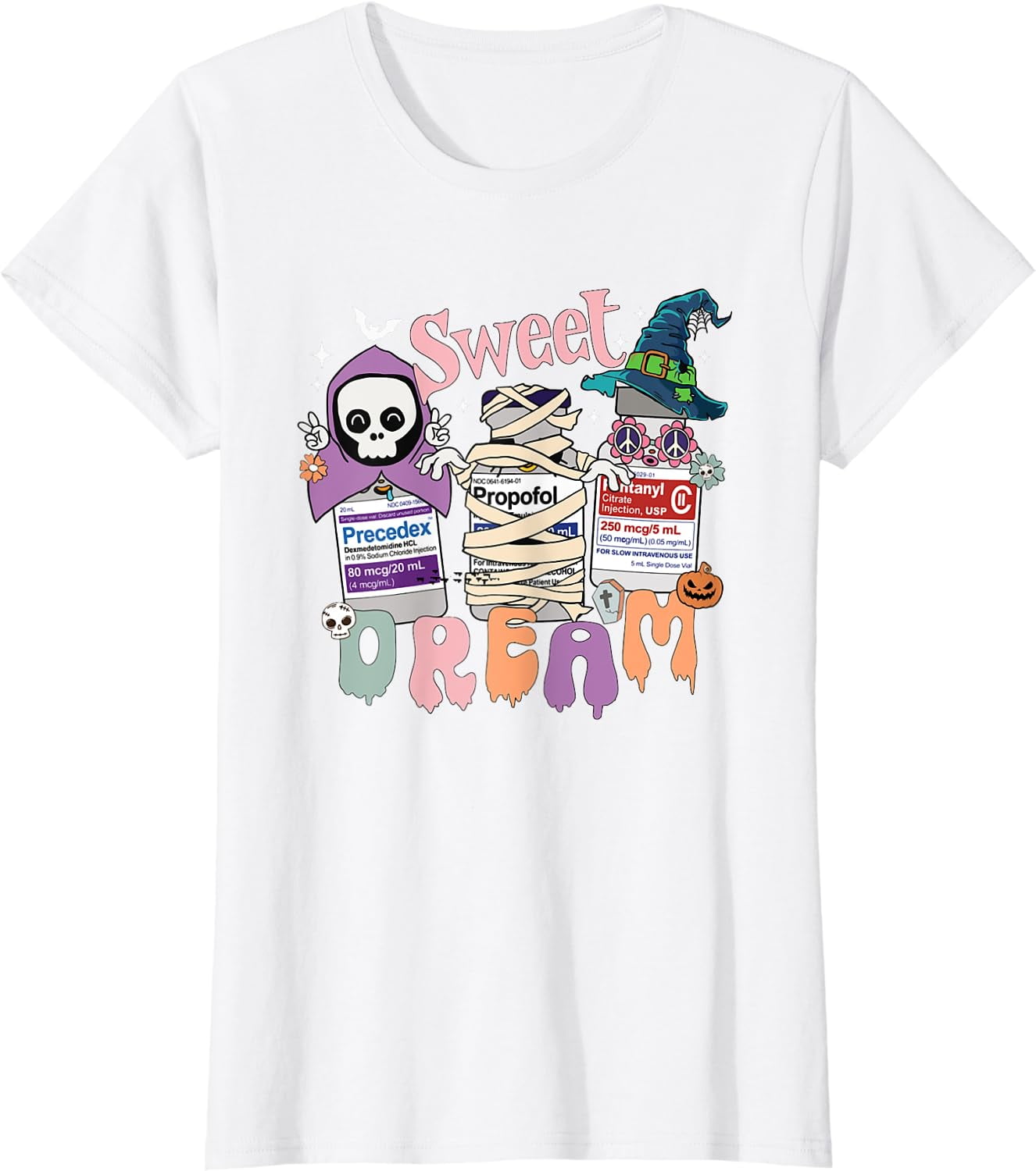 Sweet Dream Team Intensive Scare Unit ICU RN Nurse Halloween T-Shirt ...