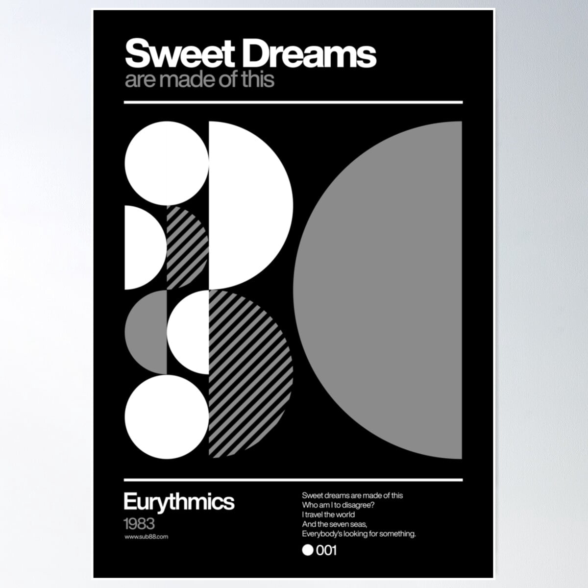 Sweet Dreams (Are Made Of This) Poster Wall Art, Modern Wall Decor For ...
