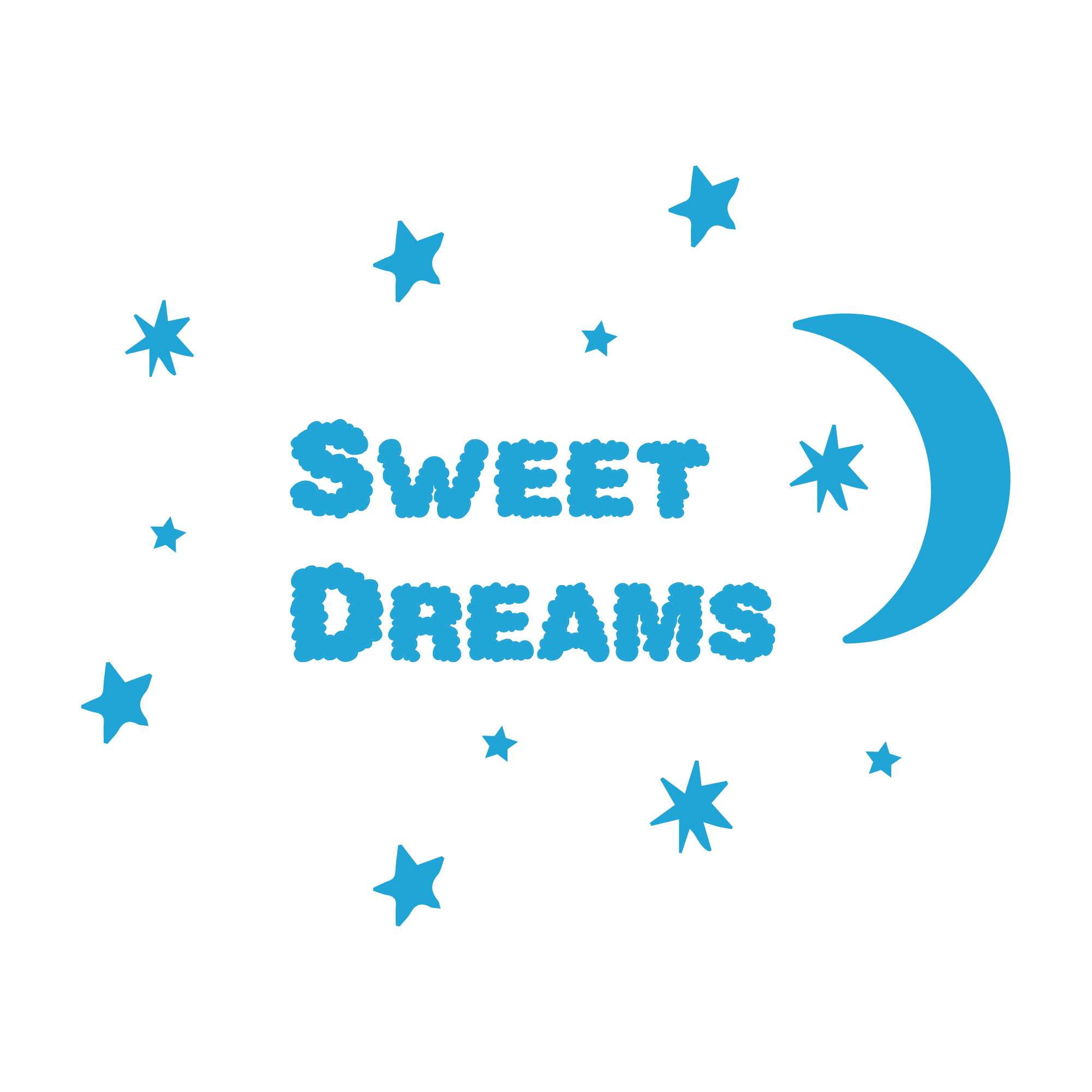 Sweet Dreams Beautiful Moon & Stars Good Night Quote Decal Wall Art ...