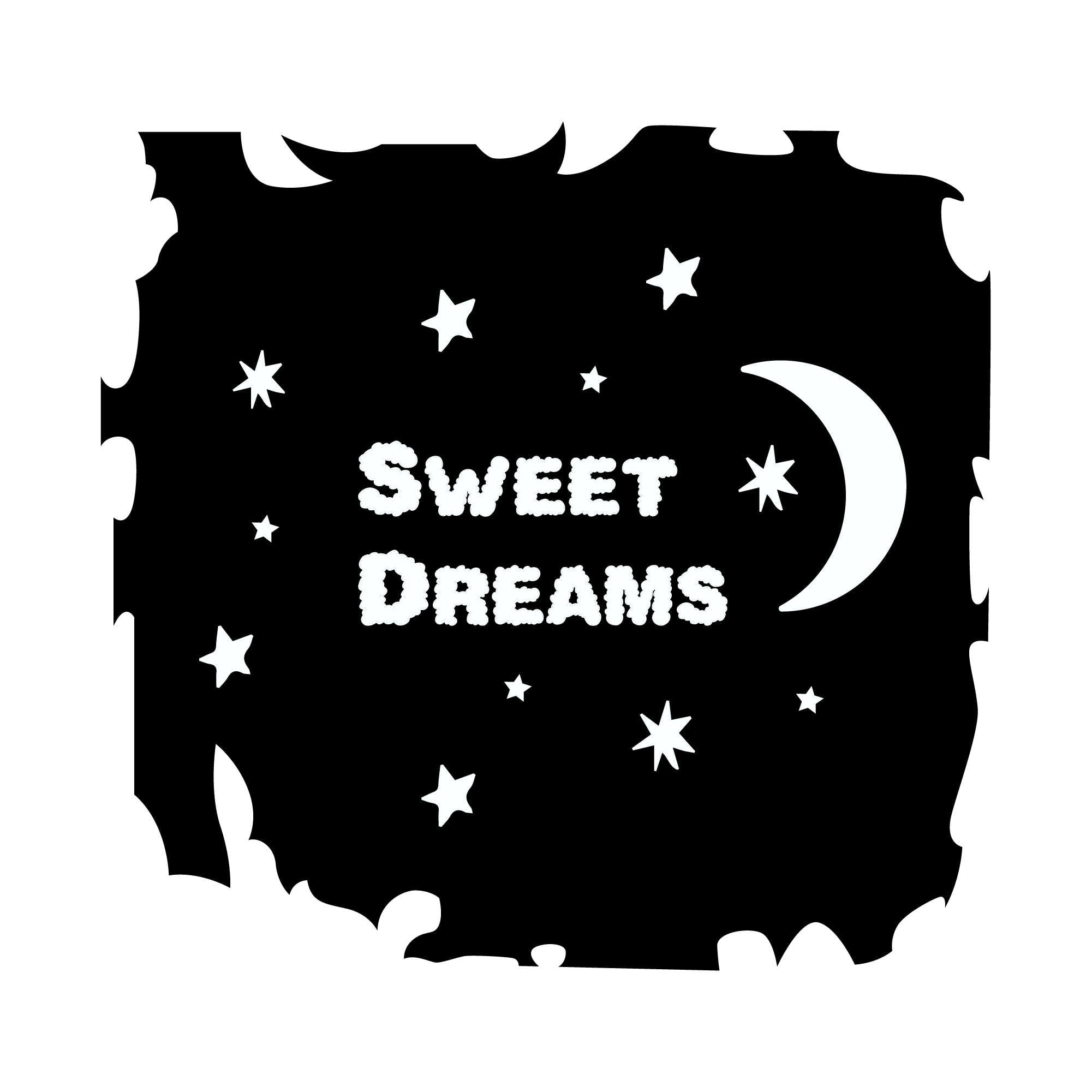 Sweet Dreams Beautiful Moon & Stars Good Night Quote Design Wall Art ...