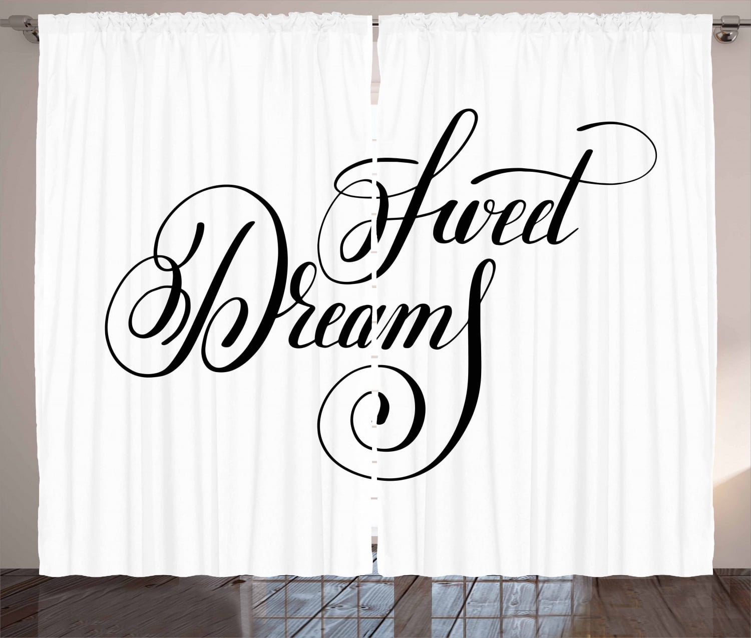 Ambesonne Saying Curtains 2 Panel Set, Modern Handwriting, 108" x 96 ...