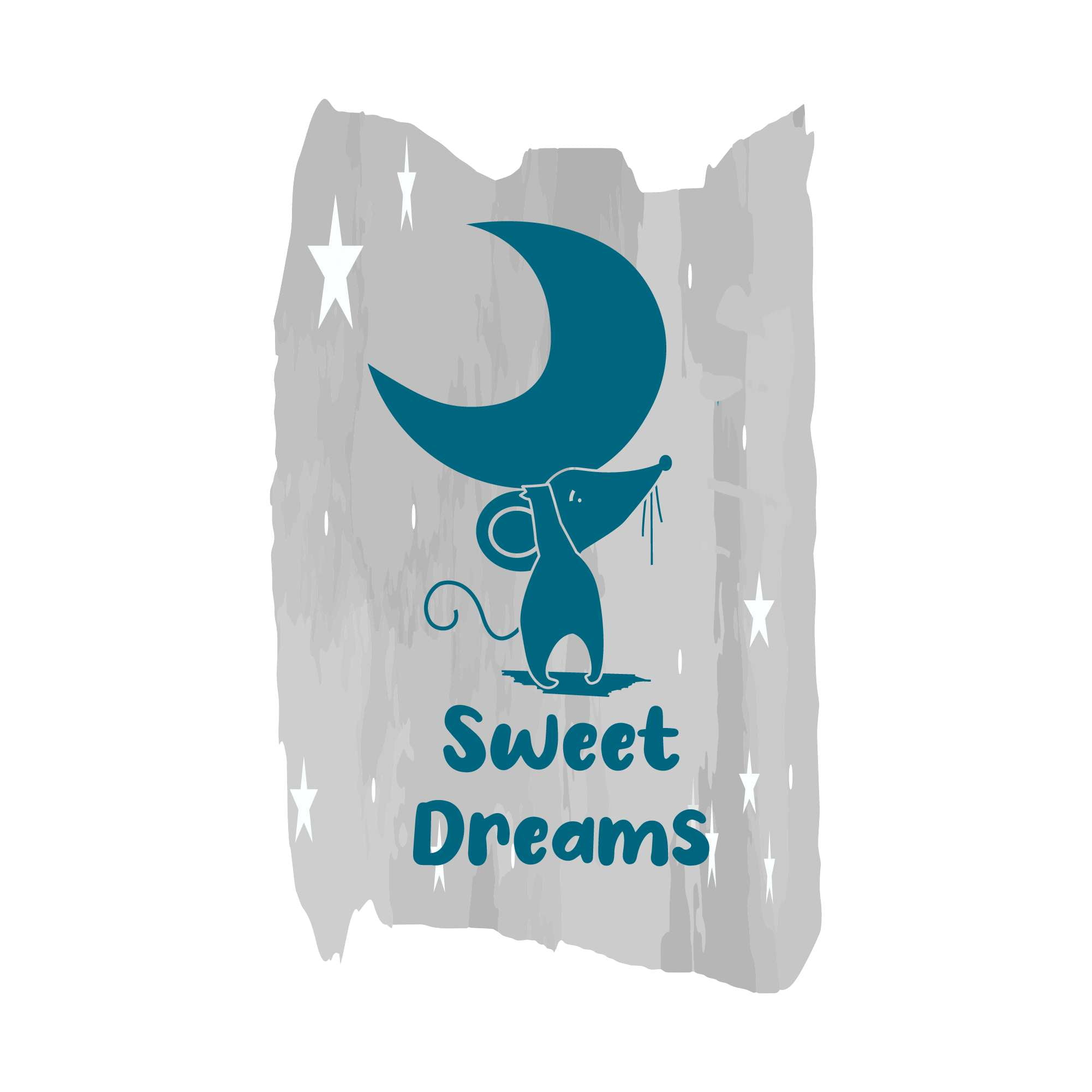 Sweet Dreams Cute Cartoon Mouse Good Night Quote Wall Design Wall Art ...