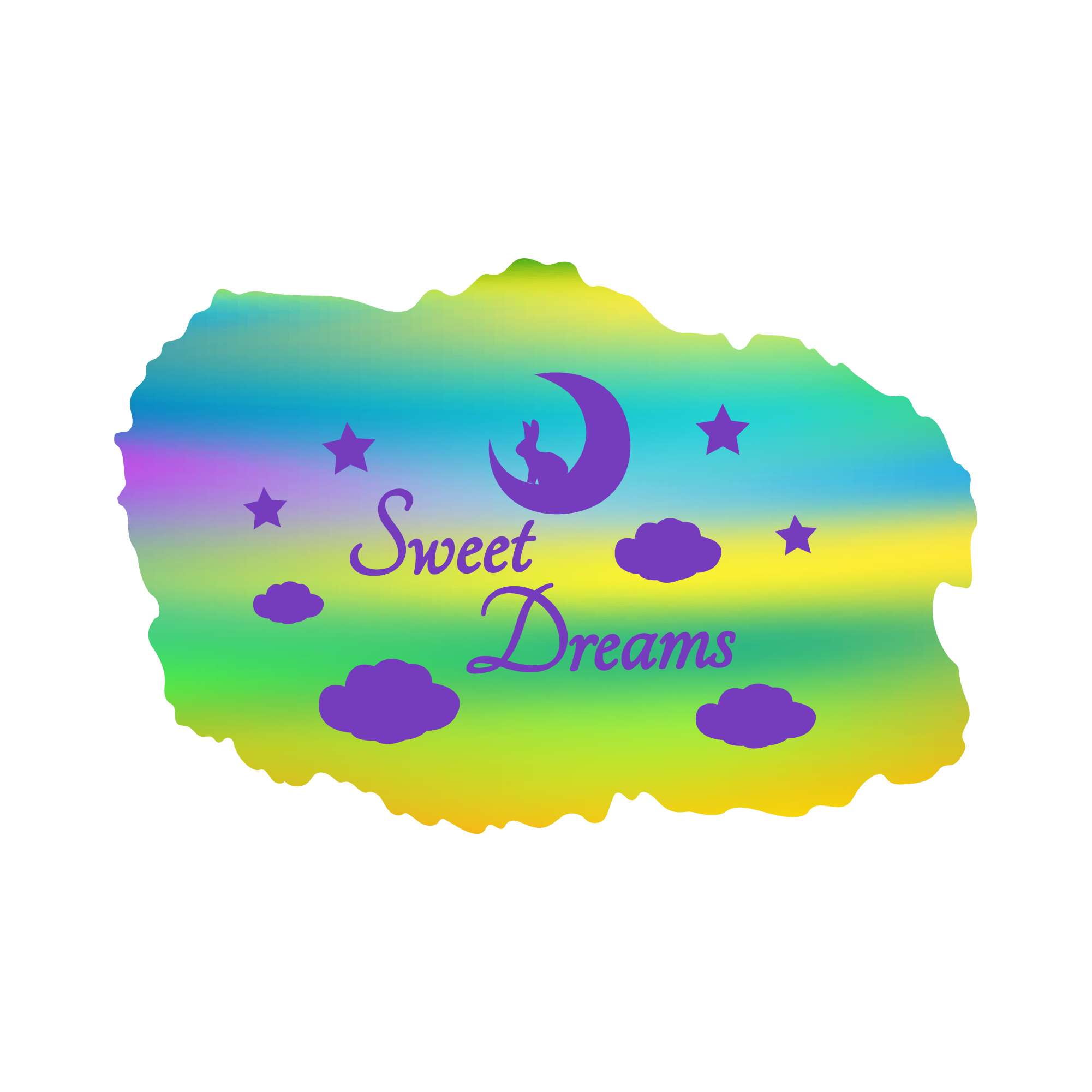 Sweet Dreams Kids Good Night Sleep Tight Watercolor Design Wall Art ...