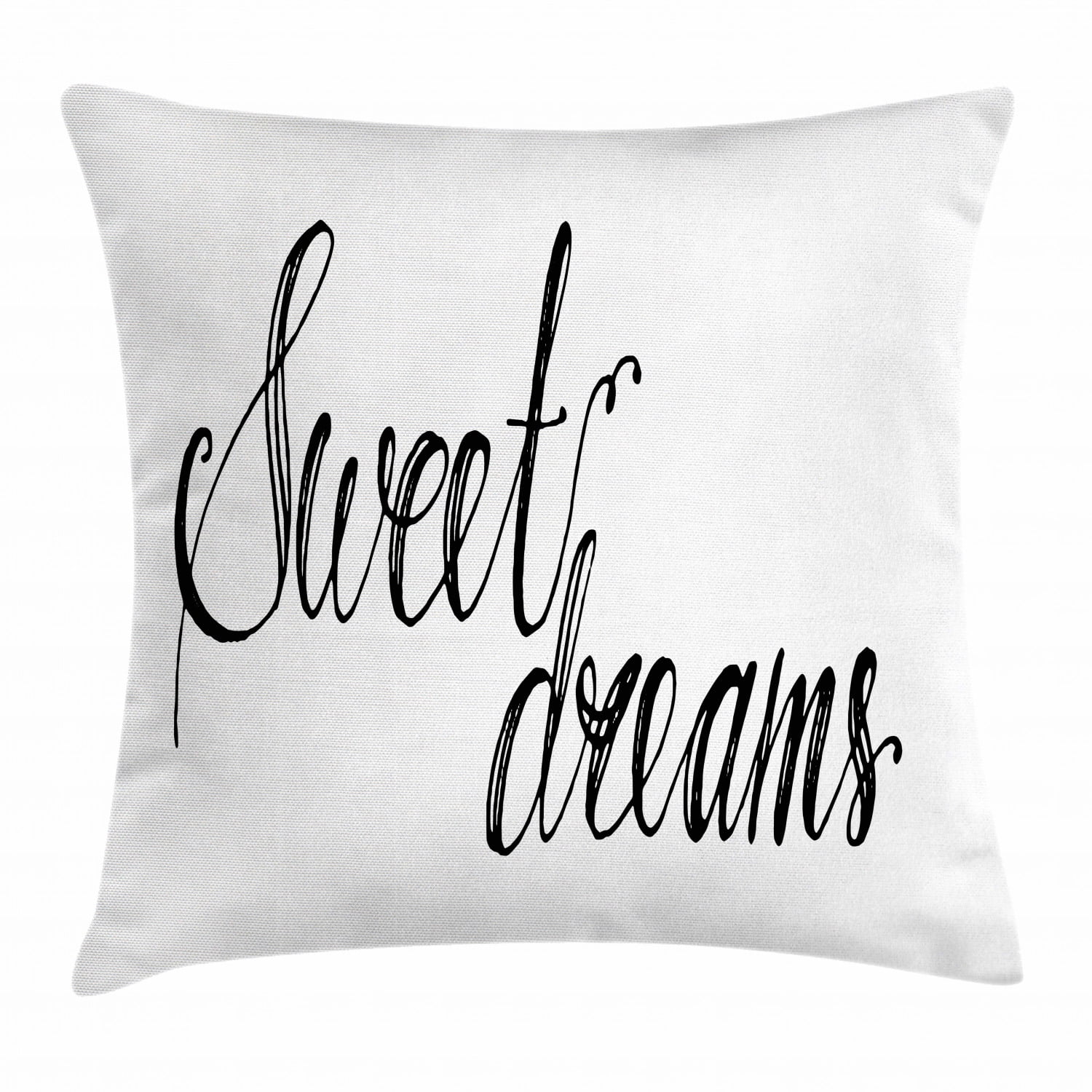 Sweet Dreams Throw Pillow Cushion Cover, Modern Calligraphy Inscription ...