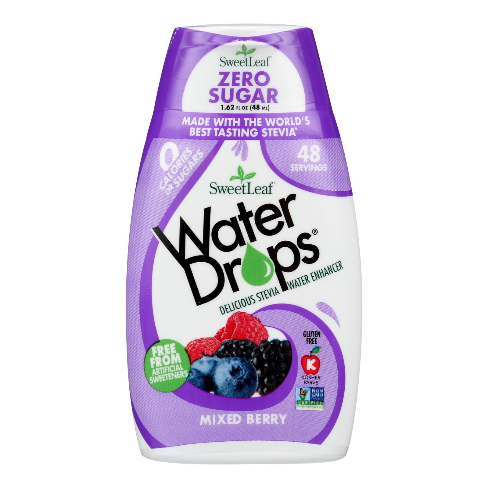 SweetLeaf Stevia Flavored Water Drops, Mixed Berry, No Artificial ...