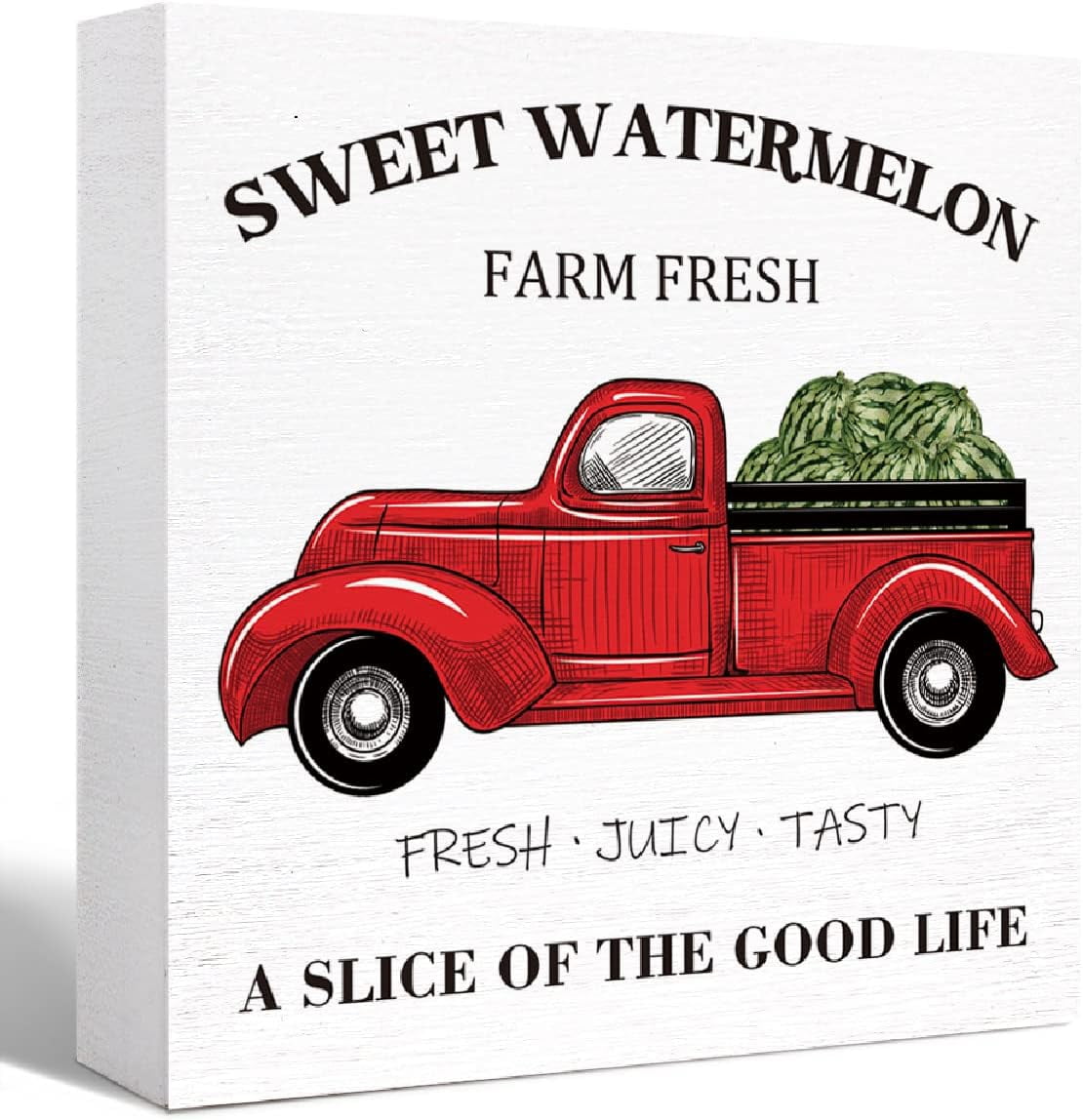 Sweet Farm Fresh Watermelon Wood Box Sign Watermelon Truck Wooden Block ...