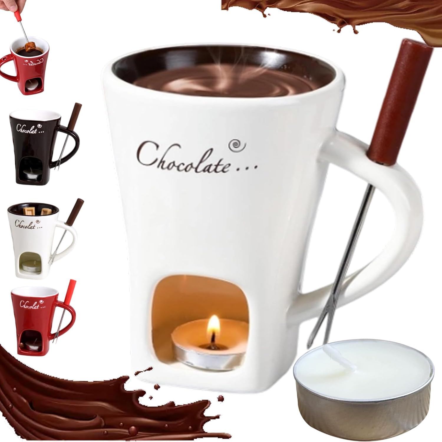 Sweet Fondue Cup,Chocolate Melting Fondue Mugs Set,for Melting ...