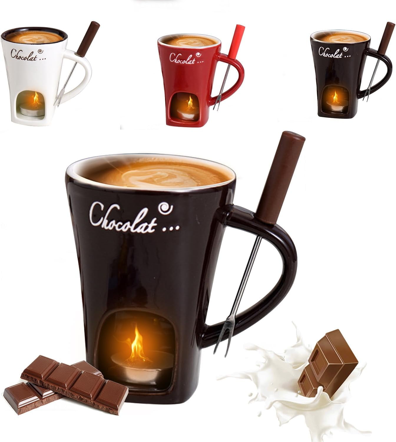 Sweet Fondue Cup for Date Night and More - Chocolate Melting Cup Set ...