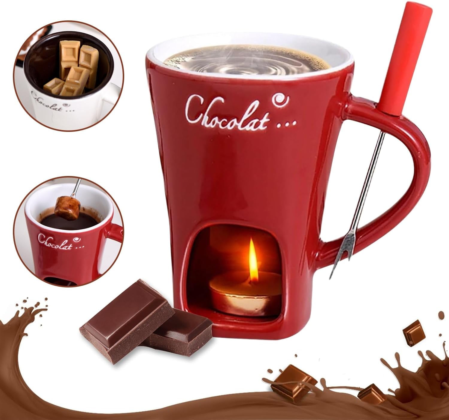 Sweet Fondue Cup for Date Night and More, Chocolate Melting Cup Set ...