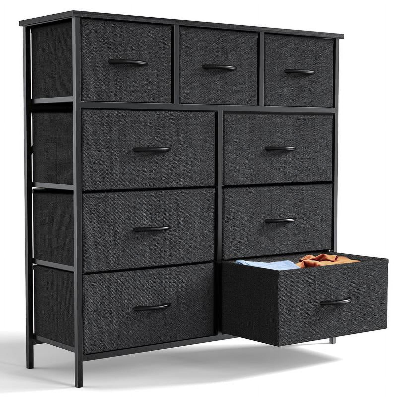 Sweet Furniture 9-Drawer Dresser, Fabric Storage Tower, Suitable for ...