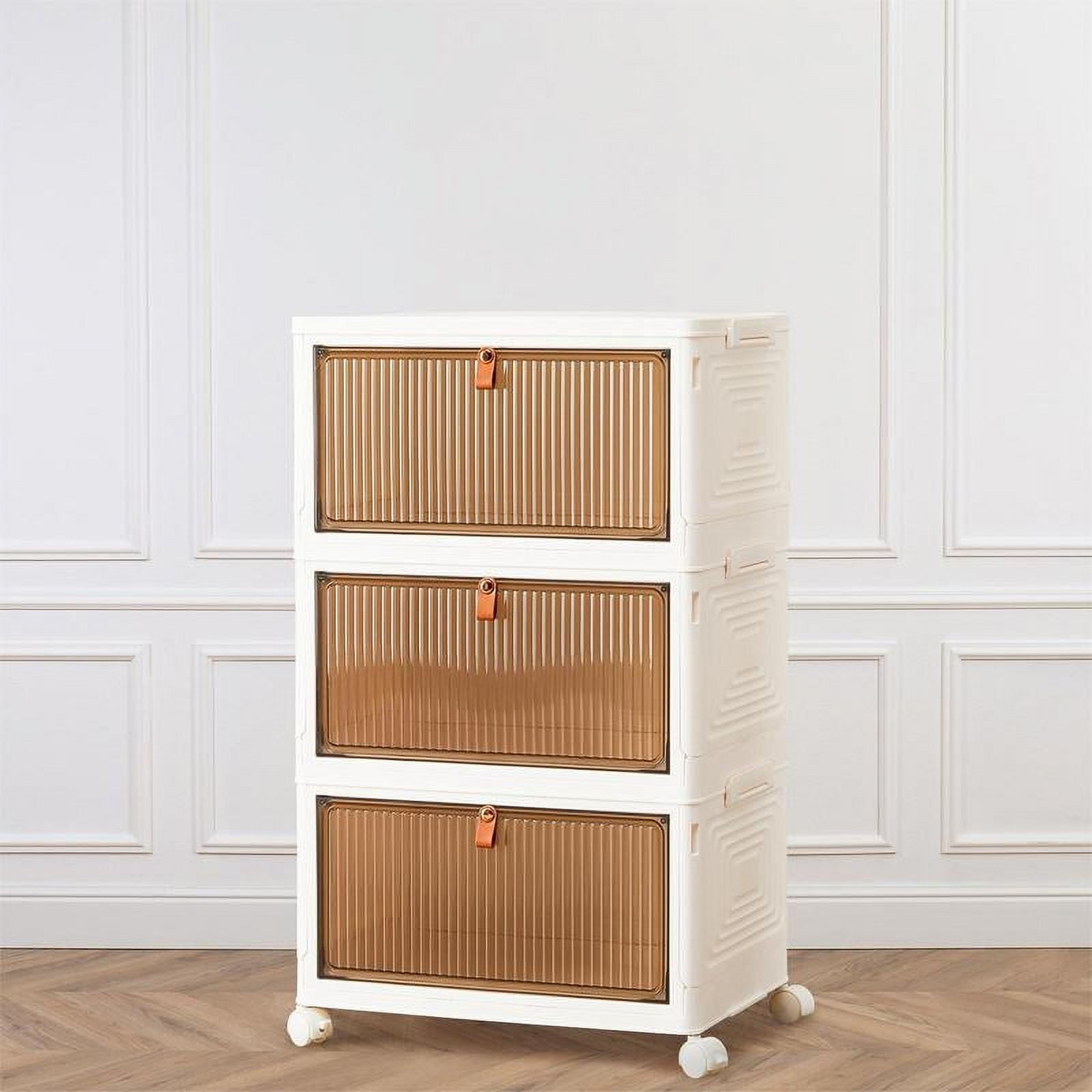 Sweet Furniture F 3 Tiers / 4 Stackable Plastic Storage Bins with Lid ...