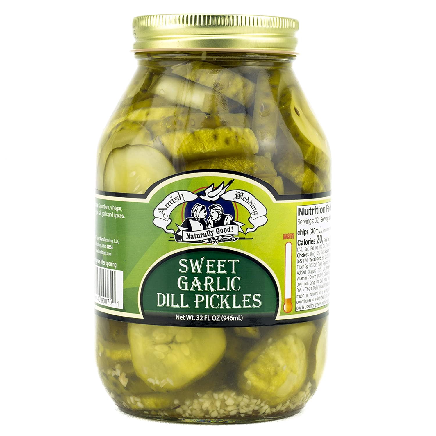 Sweet Garlic Dill Pickles Ready to Eat Made 32 Oz - Walmart.com