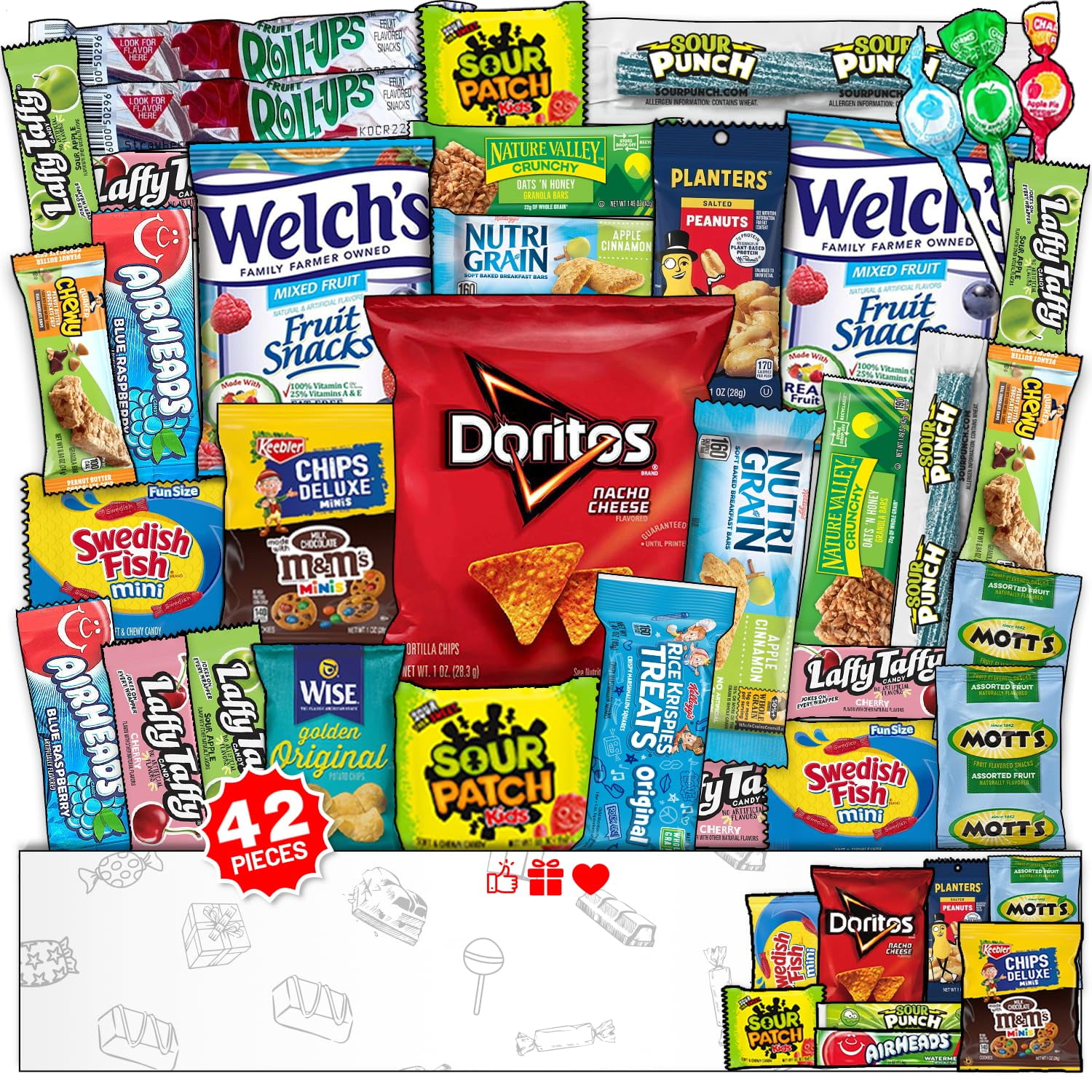 Sweet Gifting Snacks Variety Pack for SMRAdults 42 Count - Father's Day ...