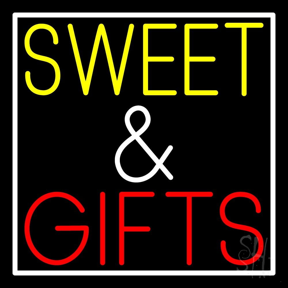 Sweet And Gifts With White Border LED Neon Sign 16" Tall x 16" Wide ...