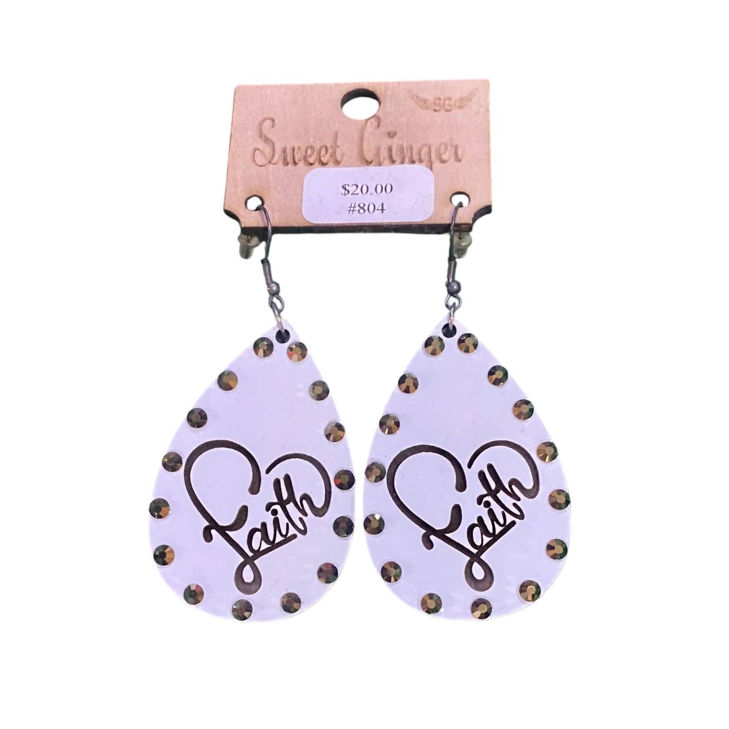 Sweet Ginger Faith Etched Teardrop Earrings - Walmart.com