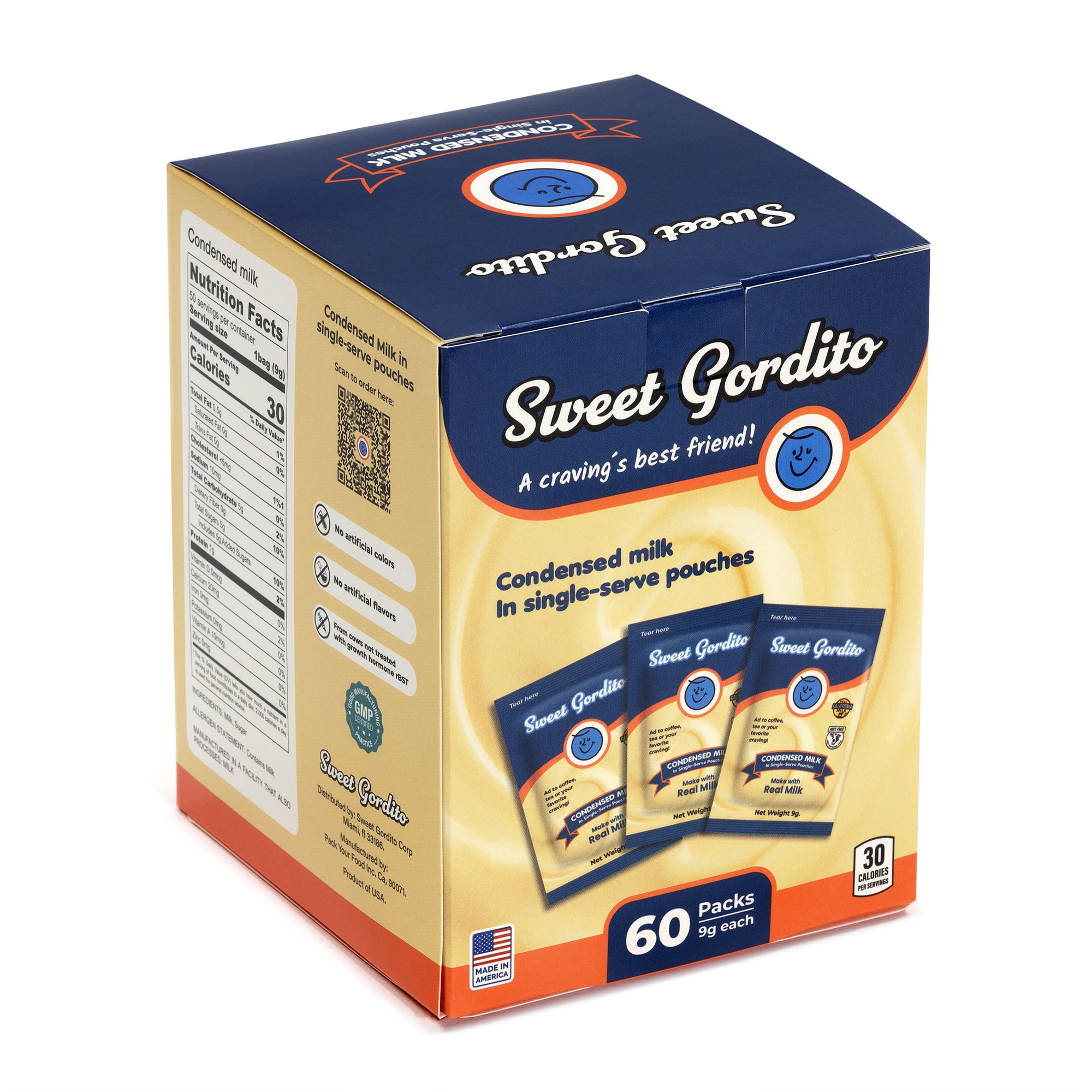 Sweet Gordito Sweetened Condensed Milk Singles, 60 Coffee Creamers, Non ...