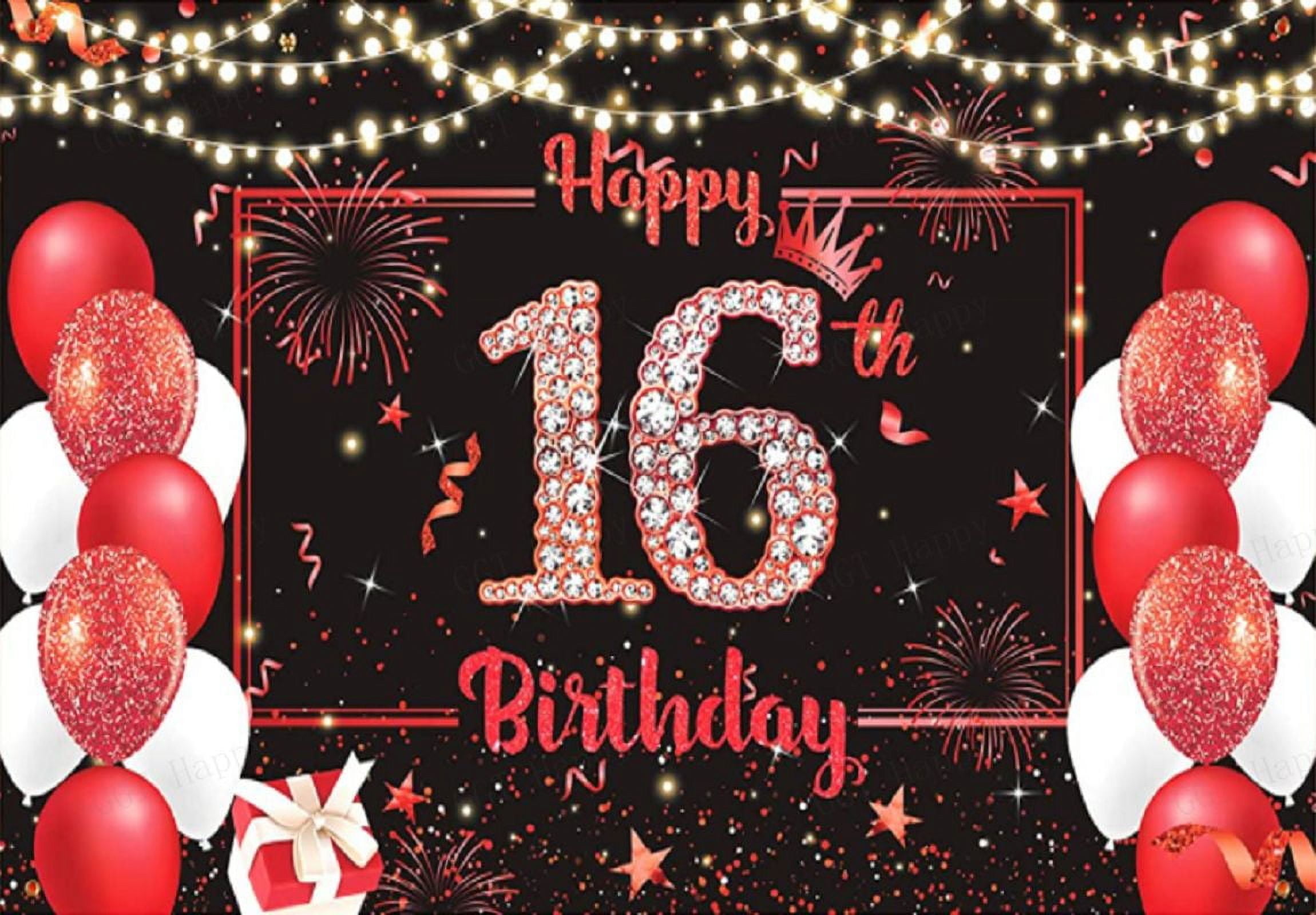 Sweet Happy 16th Birthday Party Background Teal Silver Princess ...