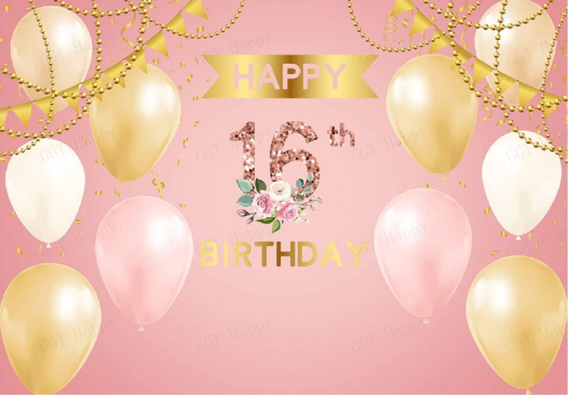 Sweet Happy 16th Birthday Party Background Teal Silver Princess ...
