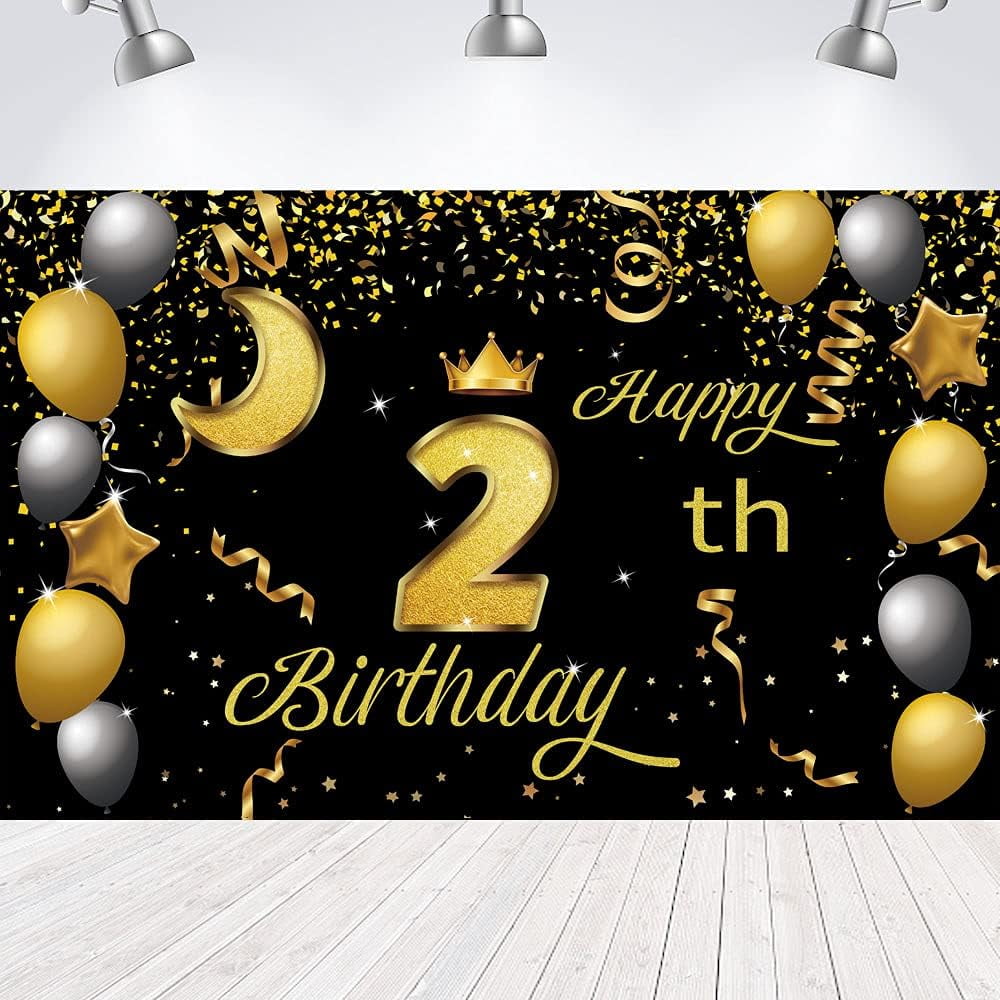 Sweet Happy 2th Birthday Backdrop Banner Poster 2 Birthday Party ...