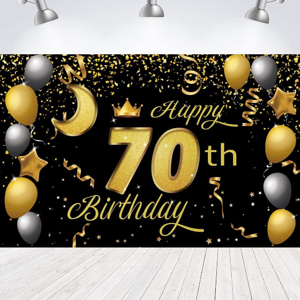 Sweet Happy 70th Birthday Backdrop Banner Poster 70 Birthday Party ...