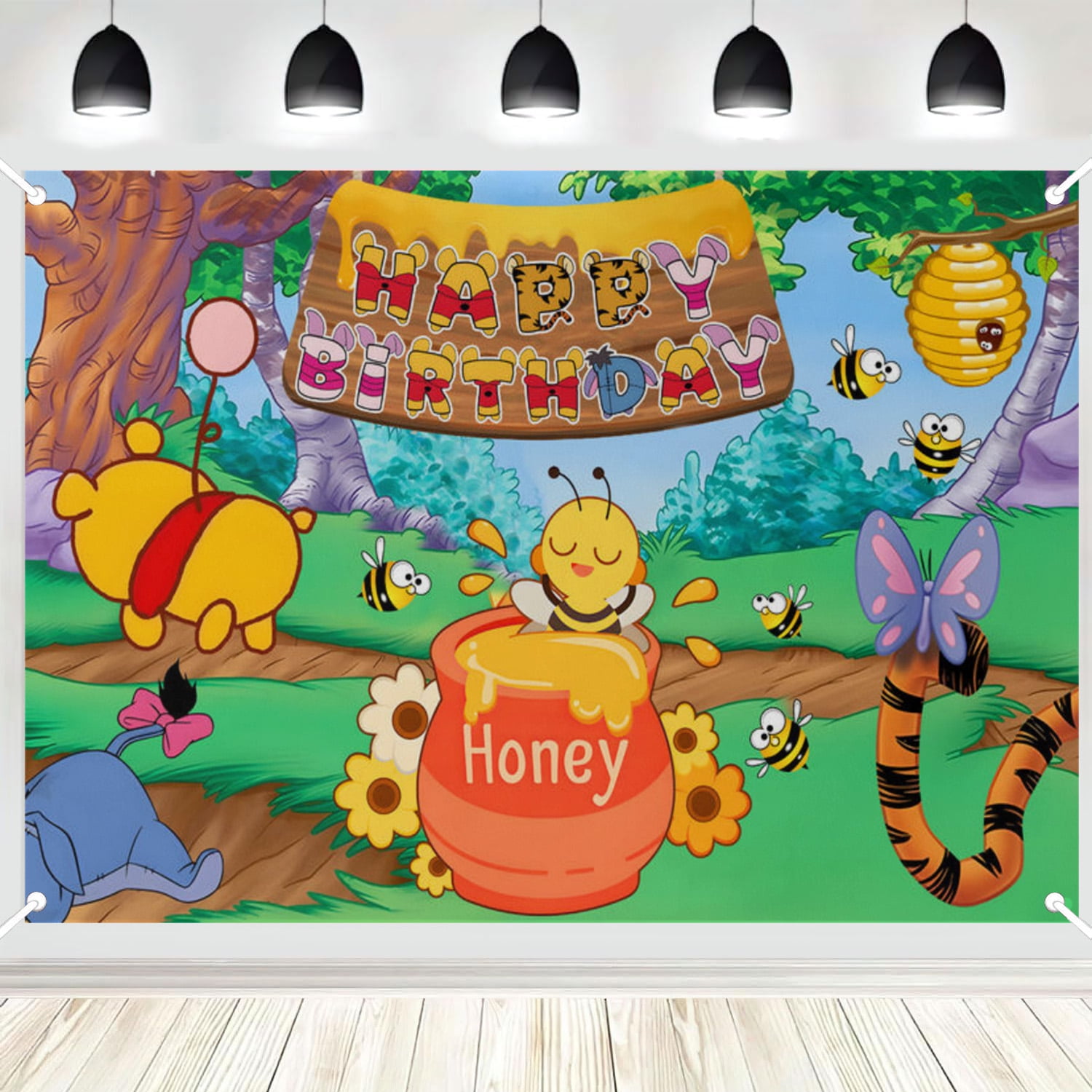 Sweet Happy Little Bee Birthday Backdrop Banner Poster Little Bee ...