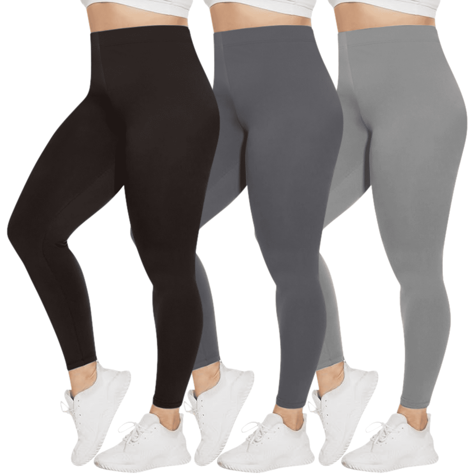 Sweet Hearts 3-Pack Leggings for Women- Elastic Waist Tummy Control ...