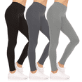 Sweet Hearts 3-Pack Leggings for Women- Elastic Waist Tummy Control ...