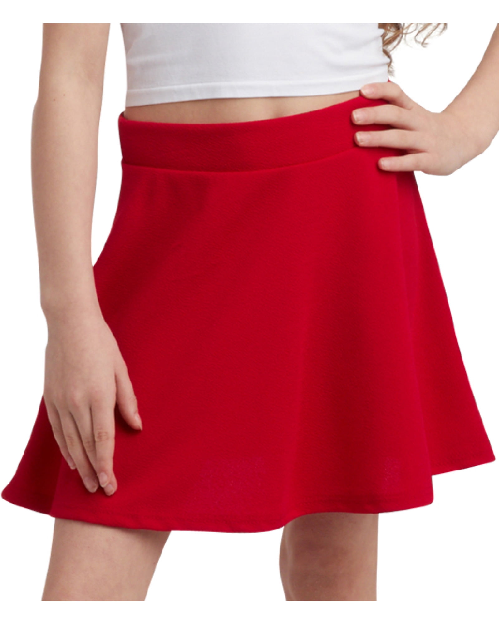 Sweet Hearts Girls' Skater Skirt - High Waist Stretch Crepe Uniform ...