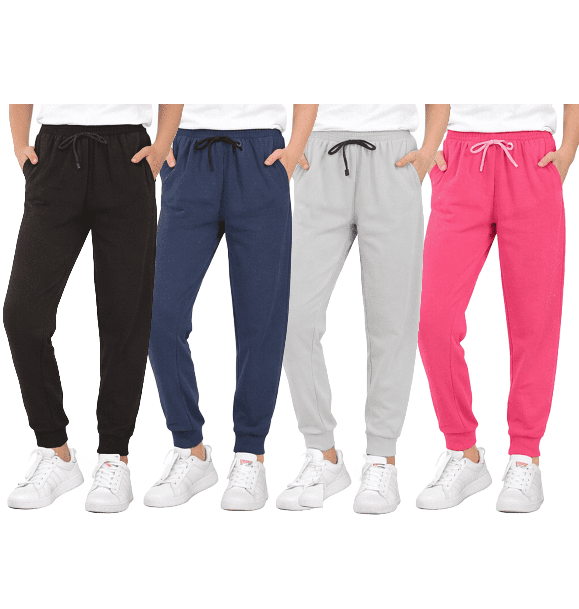 Sweet Hearts Girls' Sweatpants - 4 Pack Super Soft Athletic Performance ...